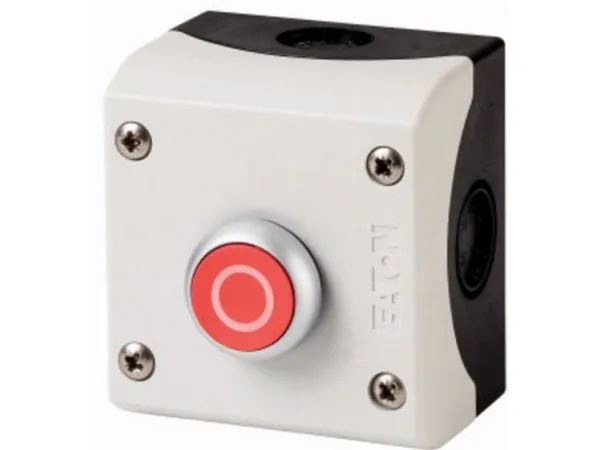 Eaton M22-D-R-X0/KC11/I, Knap, Rød, Titanium, Hvid, Plast, IP66, IP67, IP69