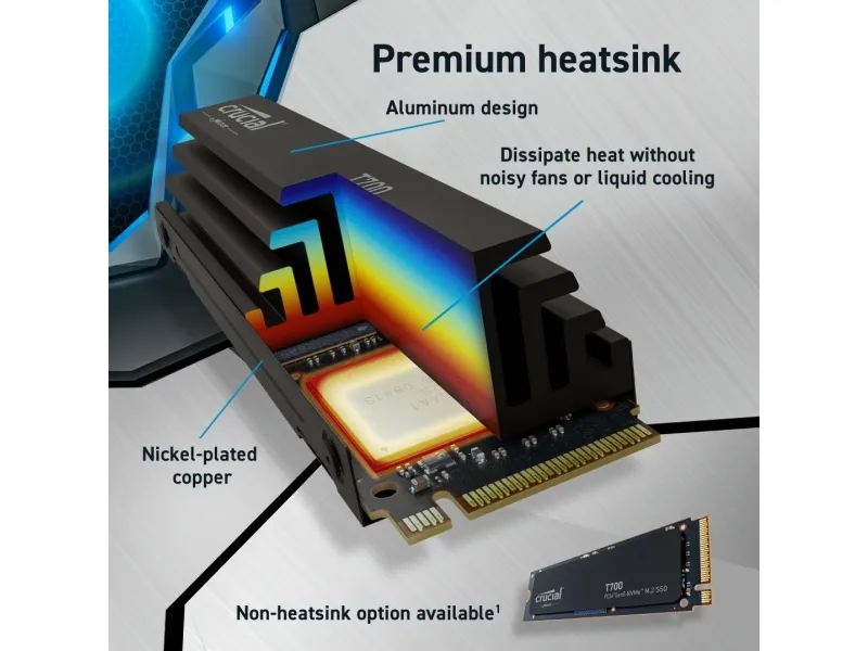 Crucial T700 - SSD - krypterat - 4 TB - inbyggd - PCI Express 5.0 (NVMe ...