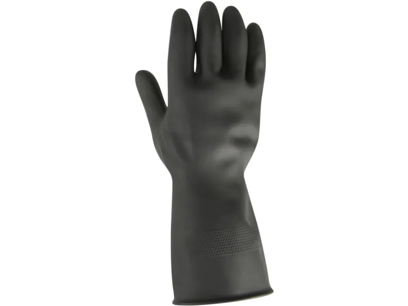 Latexhandske, THOR Black Heavy Duty, S, sort, latex, indvendig ...